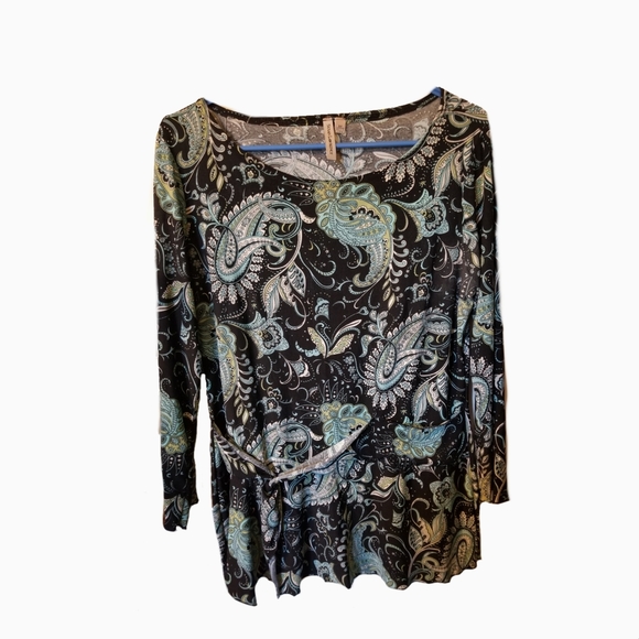 Susan Lawrence | Tops | Susan Lawrence Paisley Top Medium Black ...